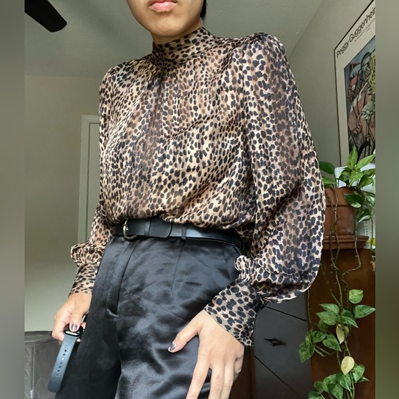 H&M | Tops | Hm Leopard Print Shirt | Poshmark